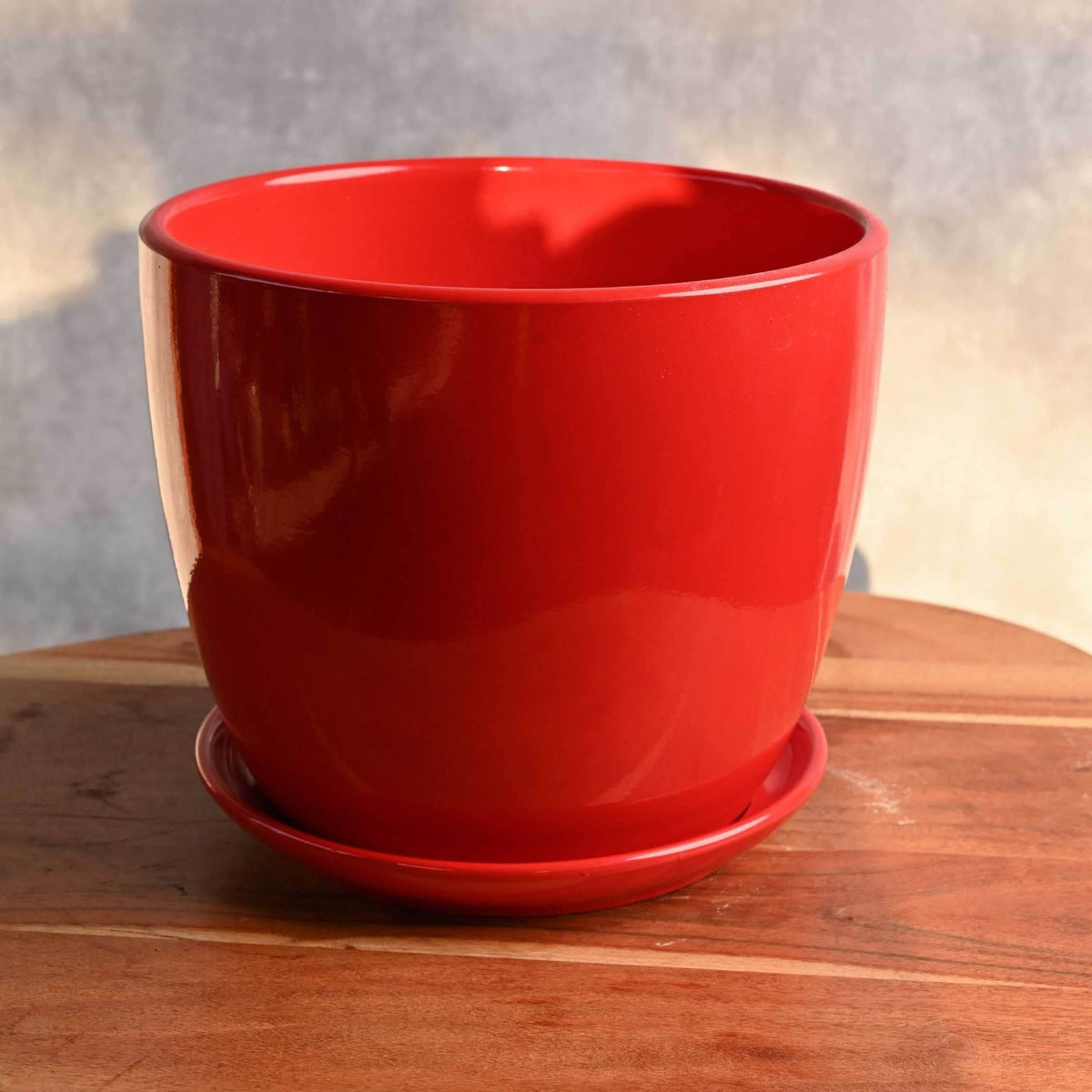 Rounded Tapered Ceramic Planter with Plate – Umm Al Salsal Trading ...