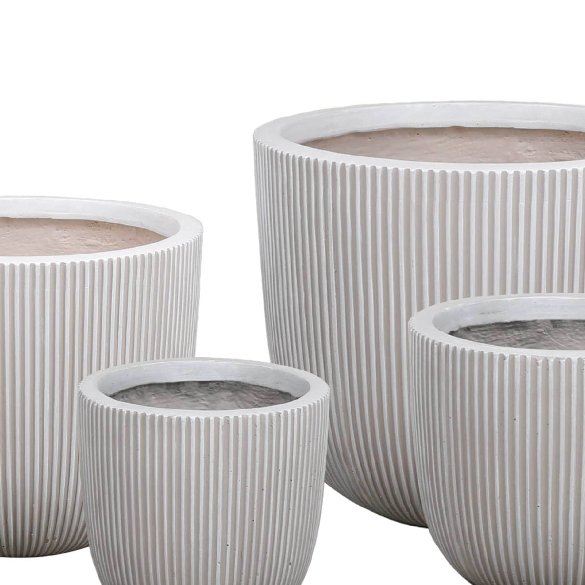 Tall Ribbed GRC Planter – Umm Al Salsal Trading Flowers & Plants LLC